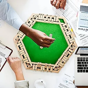 ropoda Shut The Box Game, Upgraded 1-6 Player Wooden Board Games for Adult and Kids, Shut The Box Dice Game -Addition Training, Fun for Family Game Night