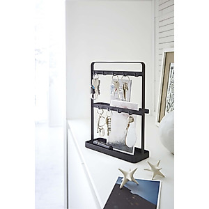 Yamazaki Home Key Rack - Modern Hook Organizer Stand Steel One Size Black