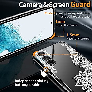 YJROP (3-Pack) for Samsung Galaxy A14 5G Case, Soft Clear TPU [Scratch-Resistant] Drop Silicone Bumper Protection Shockproof Phone Case Cover for Samsung Galaxy A14 5G, Flower