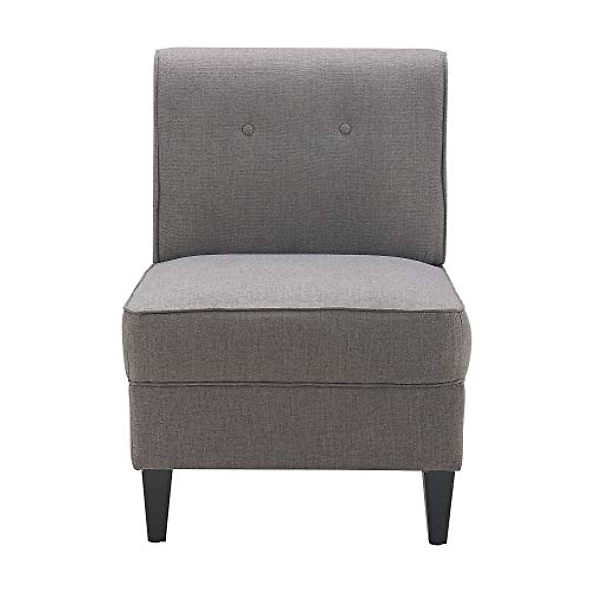 Serta Copenhagen Accent Chair Button Tufted Backrest, Sinuous Spring Seat Cushion, Rubberwood Legs, Upholstery for Living Room, Bedroom and Small Spaces, Polyester Woven Fabric, Modern Gray
