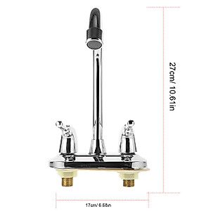 Veemoon Kitchen Faucet, Double Switch Faucet, Stainless Steel Kitchen Tap Water Faucet Hot and Cold Faucet Household Faucet Sink to Rotate Copper Core