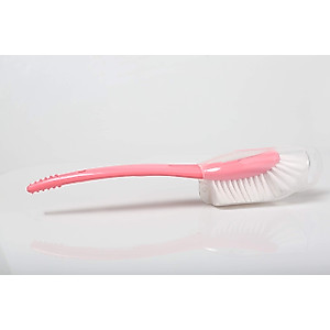 Little Angel Baby Bottle Brush with Nipple Cleaner,Soft Bristles,Convenient,Flexible for Any Bottles (Pink)