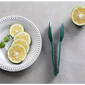 New Star Foodservice 35599 Utility Tong, High Heat Plastic, Straight Edge, 6 Inch, Set of 12, Green