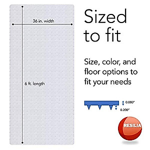 RESILIA - Deluxe Clear Vinyl, Plastic Floor Runner/Protector for Deep Pile Carpet - Textured Pattern, (36 Inches Wide x 6 Feet Long)