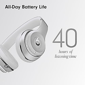 Beats Solo3 Wireless On-Ear Headphones - Apple W1 Headphone Chip, Class 1 Bluetooth, 40 Hours of Listening Time, Built-in Microphone - Silver