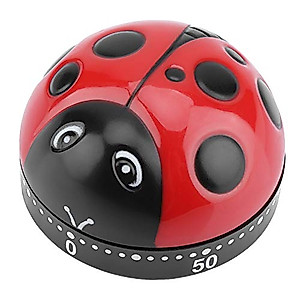 Kitchen Cooking Timer, Kitchen Timer, Ladybug ABS material Mechanical Wind-Up Anti-Rust Durable 60 Minutes for Cooking Game Exercise Office