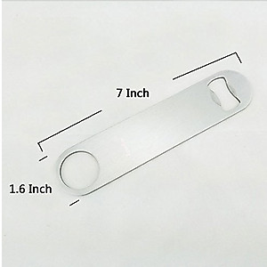 Kiseer Heavy Duty Stainless Steel Flat Bottle Opener, 6 Pack Beer Bottle Opener for Kitchen, Bar or Restaurant