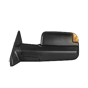 Towing Power Heated Signal Puddle Light Side View Mirror for Left Side (Driver Side) LH For 2013 2014 2015 2016 2017 Ram 1500 2500 3500 Manual Towing Rearview Mirror