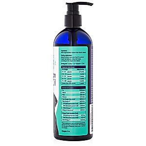 Liquid Fish Oil for Dogs with Omega 3, 6 & 9 Fatty Acids, Wild Caught from Iceland, Skin and Coat Supplement for Shedding, Itchy Skin, Allergies, Brain and Heart Health, Rich in EPA + DHA - 12 oz