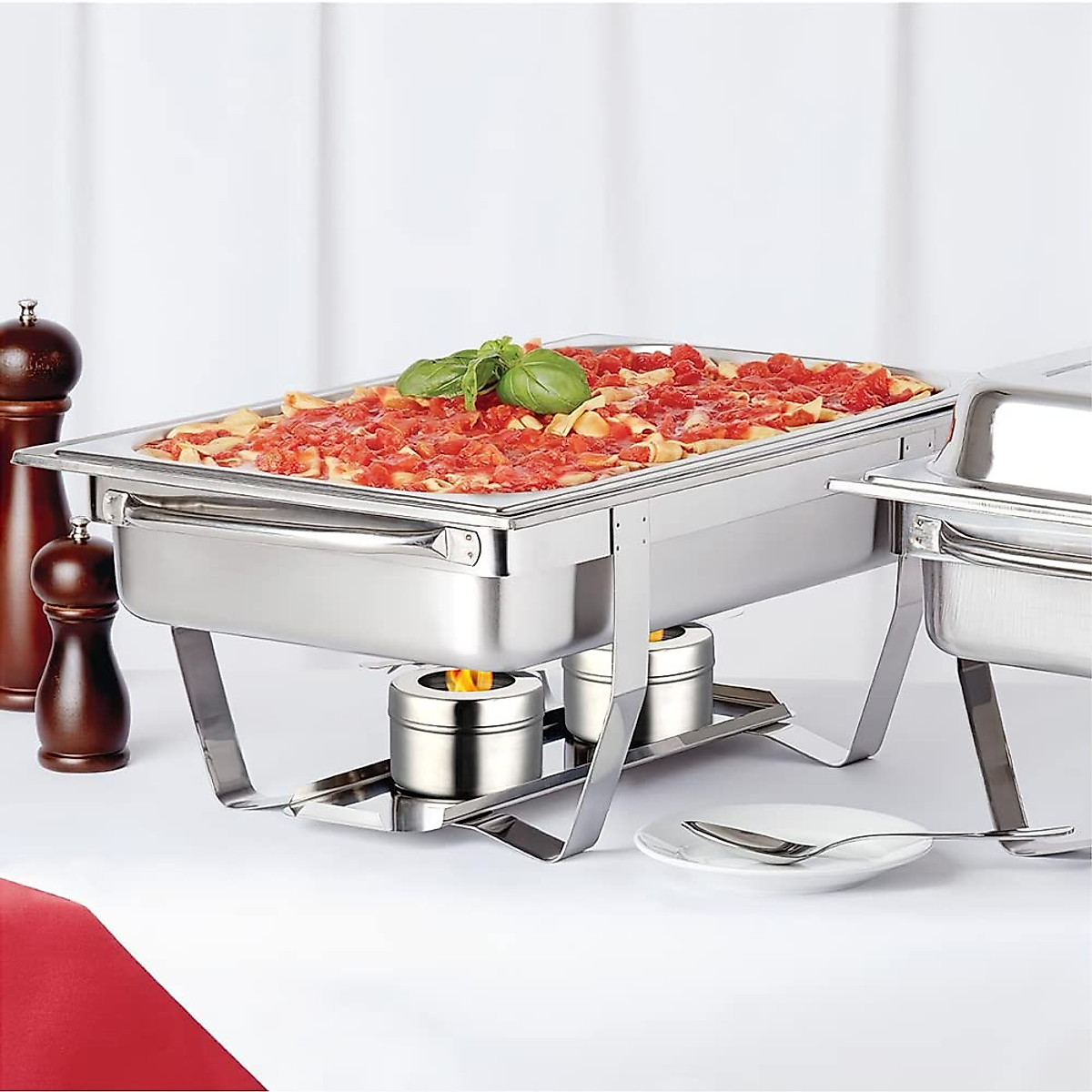 Abaodam 2pcs Buffet Warmer Warming Trays for buffets Party Stove Food Parties Fuel cans Holder Set Chafing Dish- Stainless Steel Fuel Holder with Cover Chafer Canned Heat Fuel