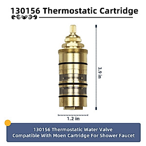 130156 Thermostatic Water Valve Replacement for Moen Thermostatic Cartridge 130156 Thermostatic Cartridge for 3/4" inch Shower Faucet