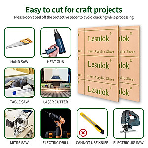 2 Pieces 8 x 10 Clear Acrylic Sheets Blank Acrylic Signs,1/8 inch Thick (3mm) Plexiglass Perfect for Wedding Table Numbers,Acrylic Table Signs,Calligraphy and Painting