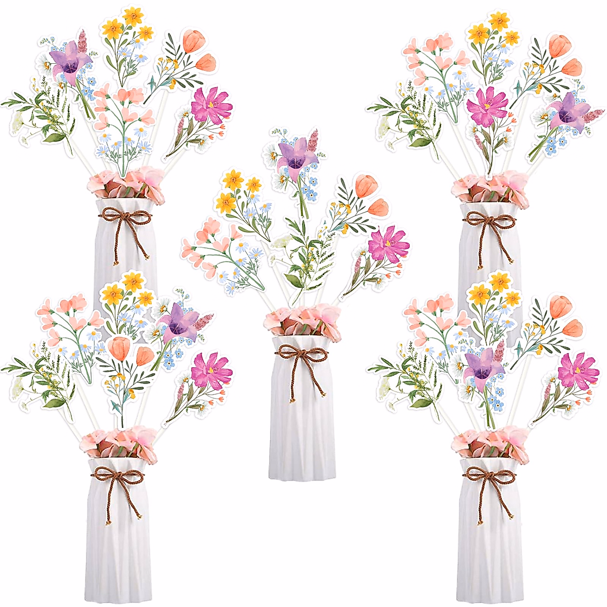 24pcs Wildflower Party Centerpieces Wildflower Baby Shower Birthday Bridal Shower Party Decorations Floral Table Centerpiece for A Little Wildflower is on the Way She is a Wildflower Party