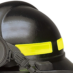 SmartSign 1" x 4" Hard Hat Stickers Retro Reflective Yellow Helmet Strips, Pack of 16