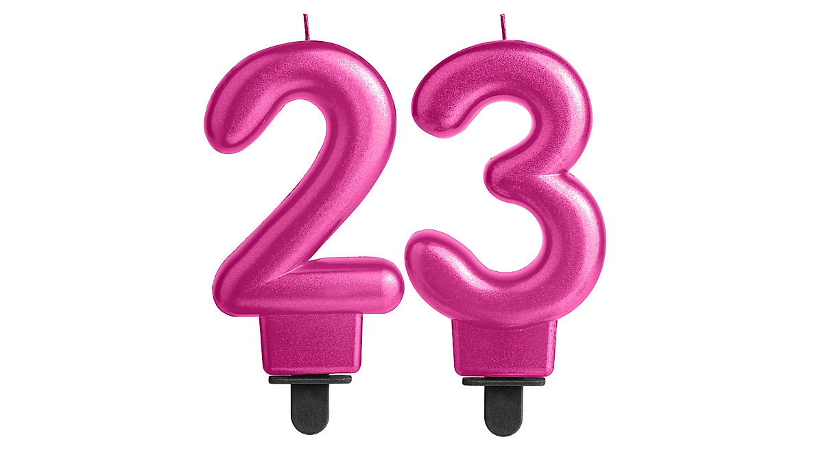 Rose Pink 23rd Birthday Candle for Elegant Celebrations
