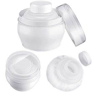 4 Pcs Body Powder Container After Bath Baby Fluffy Puff Kit Baby Body Care Cosmetic Bath Powder Container with a Large Handle Puff Box for Home Travel
