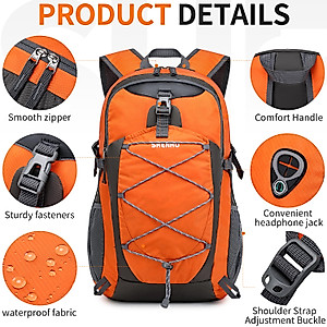 SHENHU Hiking Backpack 40L Waterproof Daypack Outdoor Sport Trekking,Camping Backpack for Men Women Orane