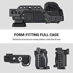 SMALLRIG Cage for Sony Alpha A6600/ILCE 6600 Mirrorless Camera with Cold Shoe Mounts - CCS2493