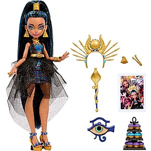 Monster High Monster Ball Doll, Cleo De Nile in Party Dress with Themed Accessories Including Scepter & Cupcakes