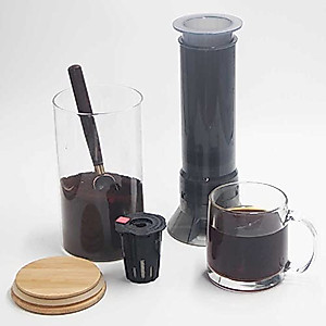 BLACKSMITH FAMILY Portable Travel Coffee Maker Press, Camping Coffee Press, Travel K Cup Coffee Maker - Instantly Makes Delicious Coffee, Compatible with K Cups and Ground Coffee, 4~12 OZ One Shot