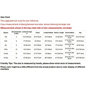 Jhaoyu Kids Girls Ballet Dance Gymnastics Leotards Long Sleeve Printed Bodysuit Unitard with Biketards Shorts Tracksuit Rock Rose 8 Years