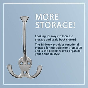 129848 Coat Rack, 27-Inch, Wall Mounted with 5 Decorative Hooks, Satin Nickel and White