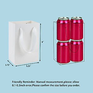 HUAPRINT White Paper Bags,White Gift Bags,Shopping Bags with Handles,30 Pack Small Gift Bags 5.25x3.75x8inch,Retail Bags,Party Favor Bags,Merchandise Business Bags,Wedding Bags