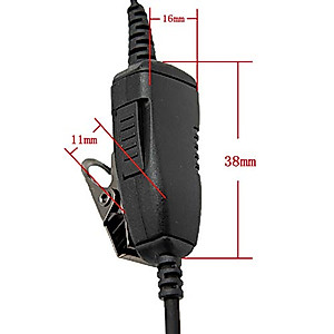 JEUYOEDE G Shape cp185 Single Wire Headset Earpiece Mic Compatible with Motorola Two Way Radio RMM2050 RMU2080 XU2600 CLS1410 CP200 GP300 BPR40 PR400