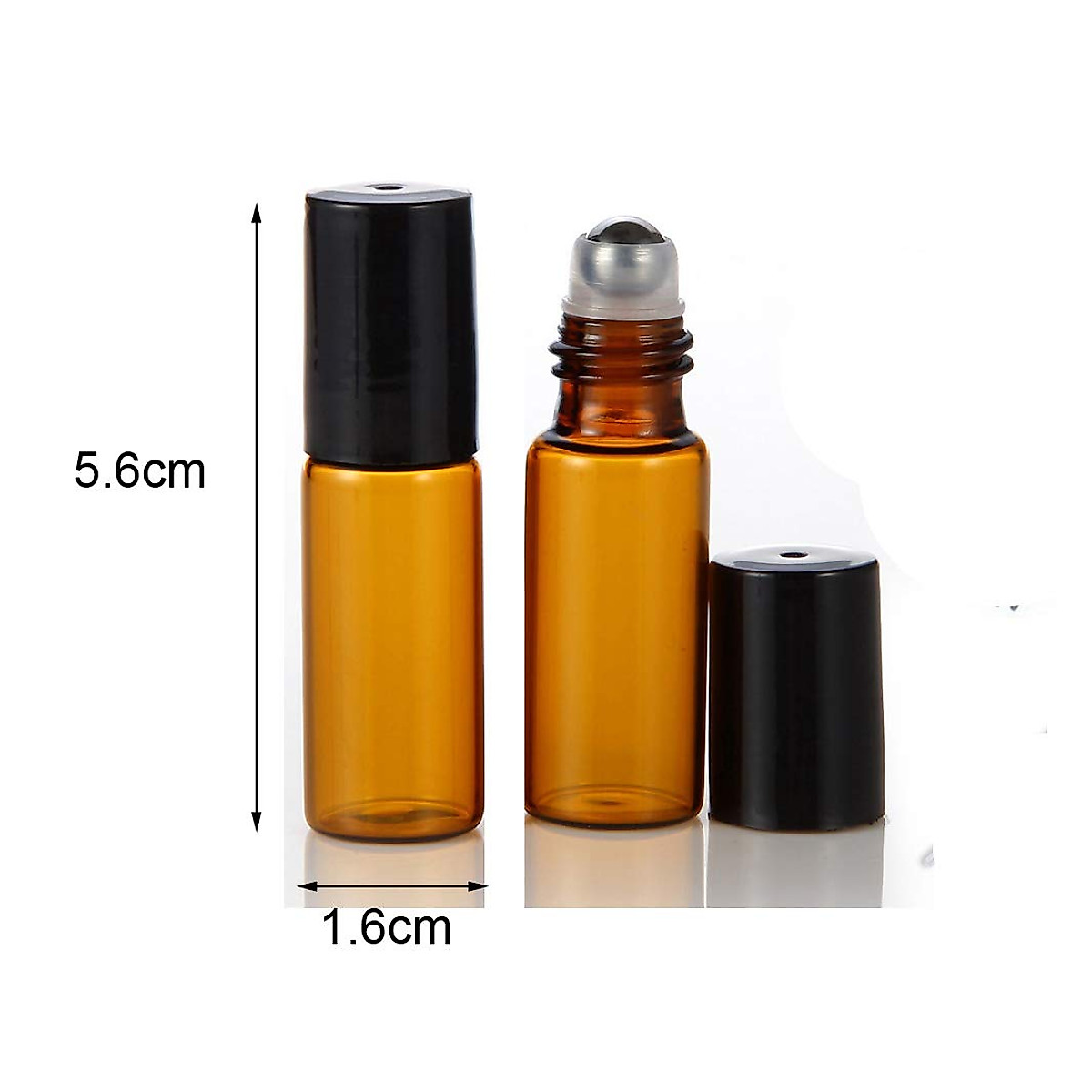 Elfenstall 10pcs 5ml 1/6oz Amber Mini Glass Bottle Amber Sample Vial Small Essential Oil Bottle with Glass Eye Dropper + Roller on Perfume bottle 1pc Clean Cloth + 1pc 3ml dropper