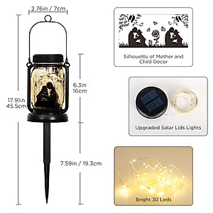 Mom and Son Solar Garden Lights, Mothers Day Gift,Gift for Mother/Grandma/Women, Garden Gift, Yard Gift, lamp Decor, Patio Outdoor Porch Waterproof Solar Lanterns, Solar Powered Outdoor Decor Lights
