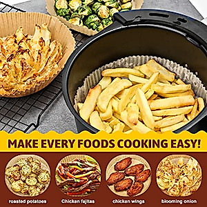 Air Fryer Disposable Paper Liner, 120 Pcs Liners for Air Fryer , Non-stick Parchment Paper for Frying, Baking, Cooking, Roasting and Microwave - Unbleached, Oil-proof, 6.3-inch
