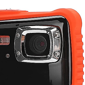 Children Digital Camera, Waterproof ABS Kids Camera Compact Safe for Toy for Gift(Black)
