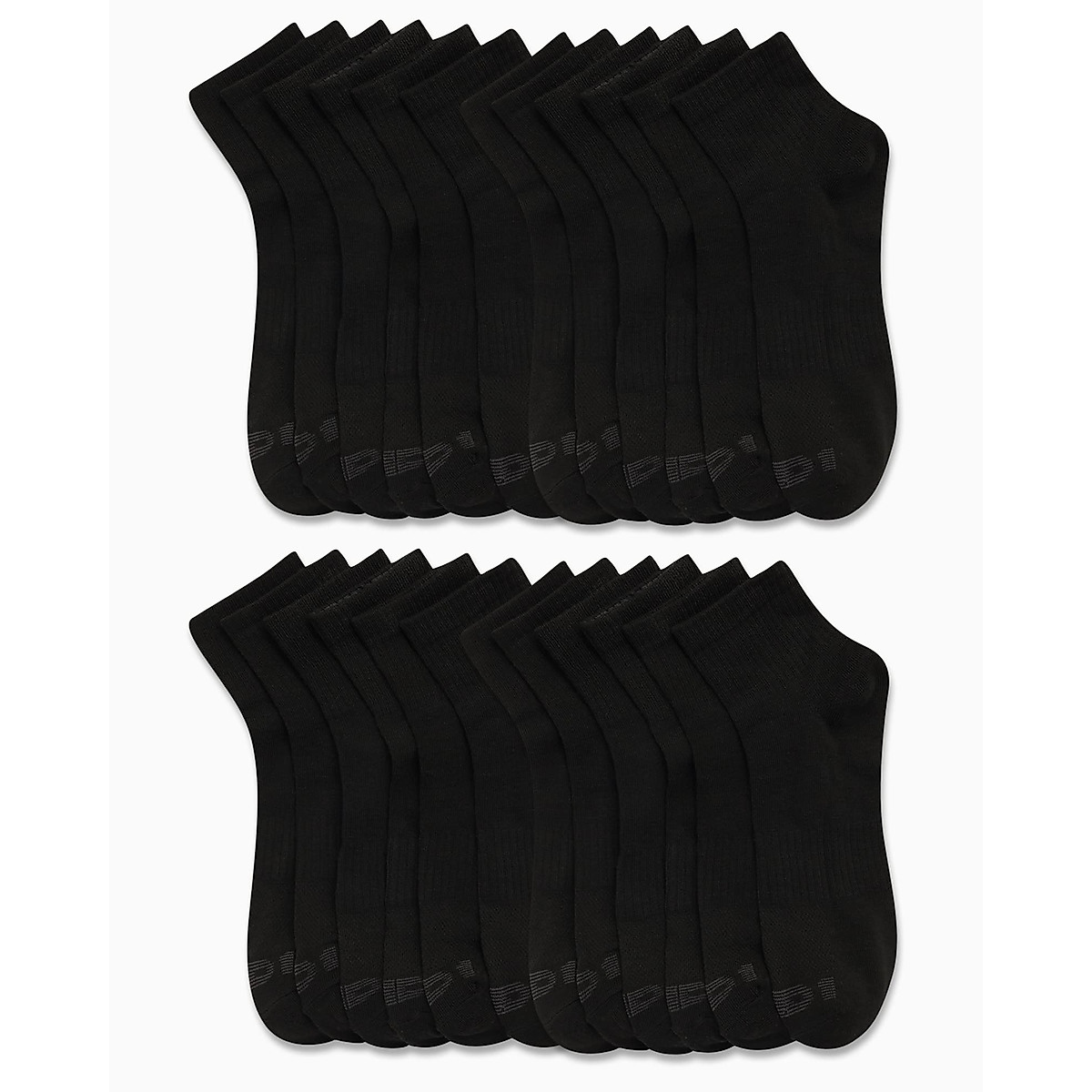 AND1 Men's Socks - PROPLATINUM Lightweight Quarter Cut Socks (24 Pack), Size 6-12.5, Black