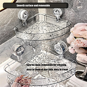 Conationfirm Shelf - Light Luxury Style Punch-Free Storage Rack, No-Drill Clear Wall Caddy Suction Cup Storage, Acrylic Transparent Shower Storage Removable, Waterproof, Multifunctional (Grey, A)