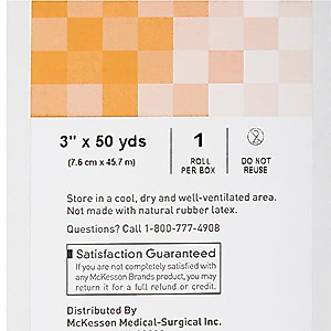 McKesson Stockinette Bandage Wrap - Cotton, Single Ply, Non-Sterile, Bias Cut - Size 3, 3 in x 50 yd, 1 Count, 1 Pack
