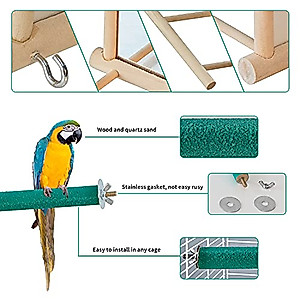 VECELA Parrot Toys, Bird Parrot Toys Set - Parrot Chewing Toys Knots Blocks, Parrot Mirror, Bird Perches - Bird Cage Toys for Budgies, Parakeets, Cockatiels, Conures, Lovebirds, Small or Medium Birds