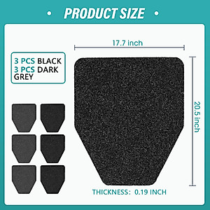 Urinal Mats 6 Pack Urinal Pads Urinal Floor Mats for Men Bathroom Commerical Disposable Non-Slip Rubber Backing Washable Urinals Mat Eliminating Odor 17.7" x 20.5" (3 Pcs Black 3 Pcs Dark Grey)