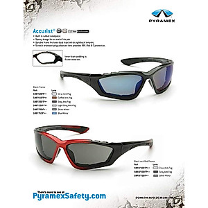 Pyramex Safety Accurist Safety Glasses Black Silver Mirror Lens