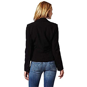 A. Byer Women's Long Sleeve Button welt Jacket, Black, Medium