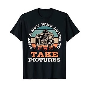 Boy Who Loves To Take Pictures Photographer Photography T-Shirt