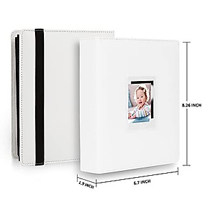 288 Vertical Photos for Instax Mini Photo Album, Front Window, Polaroid Book Album 2x3 for Fujifilm Instax Mini Film 11 9 8 40, Polaroid 300, HP Sprocket, K-pop Photocards (White)
