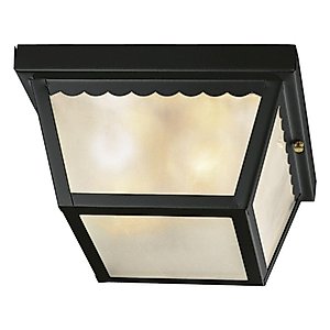 Hampton Bay 280 746 r 2-Light Outdoor Flushmount in Matte Black