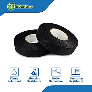 EDSRDRUS Multi-Pack Automotive Harness Cloth Tape 3/4in x 50ft High Temp Wire Harness Wrapping Tape, for Automobile Electrical Wire harnessing Noise Dampening Flame Resistant & Cable Fixation
