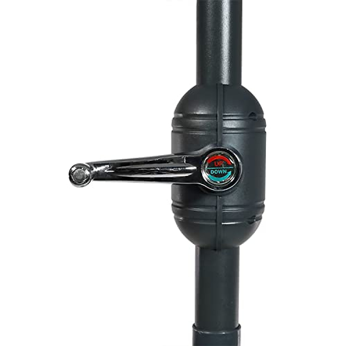 Sunnydaze 9-Foot Outdoor Patio Umbrella with Push Button Tilt and Crank - Aluminum Pole with Polyester Canopy - Awning Stripe