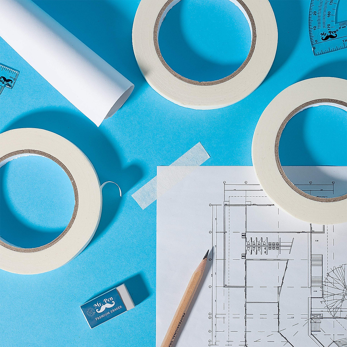 Mr. Pen Masking Tape Roll, Drafting Tape, 0.6 inch, Pack of 3
