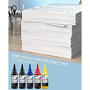 JoyPrinting Ink Refill Kit for HP Printer Cartridges HP 67 60 61 62 63 65 950 951 952 962 920 901 902 932 933 934 940 Refillable Ink Cartridges CISS System (5 x 100ml, Black, Cyan, Magenta, Yellow)