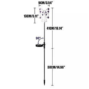 RYGRZJ LED Solar Angel Garden Light Outdoor Waterproof Lawn Lamp Decorative Landscape Yard Lamp Garden for Pathway L9S4 Patio Cemetery