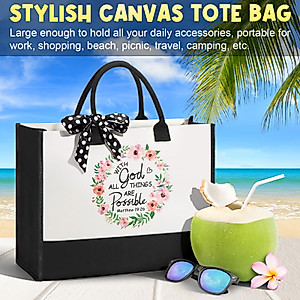 Christian Gifts for Women Faith, Inspirational Religious Gifts for Women, Catholic Spiritual Gifts Mothers Day Birthday Gifts for Women Mom Sister Best Friends Grandma Wife Coworker w/ Canvas Tote Bag