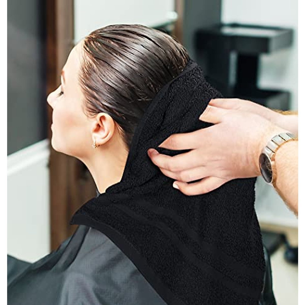 Utopia Towels PK24 Salon Towels & 24PK Washcloths Black