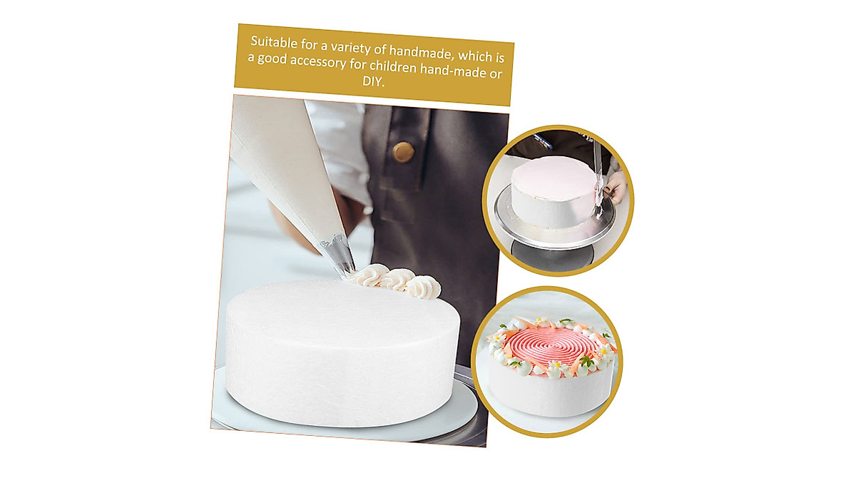 EXCEART 10 Pcs Foam Disc Foam Cake Circles Cake Practice Model Foam ...